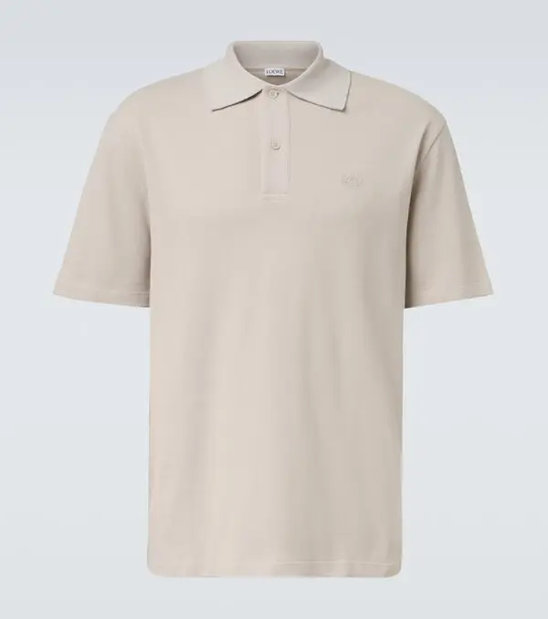 Loewe Double L Cotton Piqué Polo Shirt - Grey