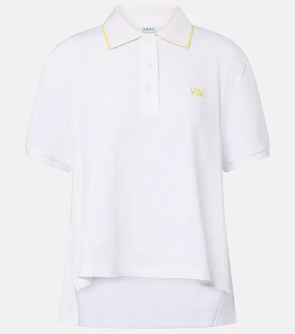 Loewe Double L Cotton Piqué Polo Shirt - White
