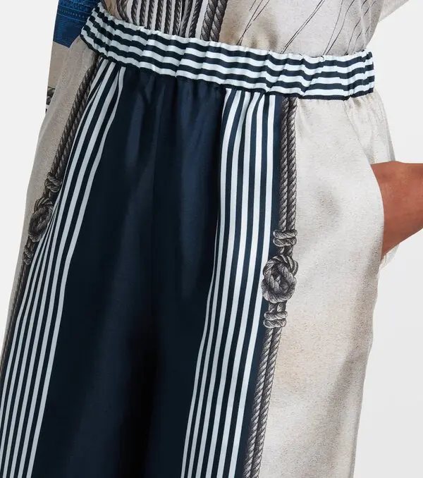 Max Mara Printed Silk Twill Palazzo Pants