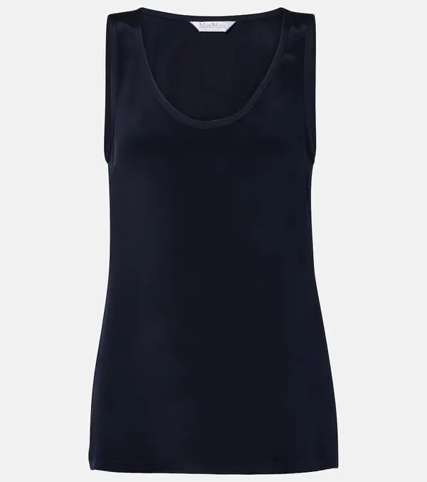Max Mara Silk Crêpe De Chine Tank Top - Blue