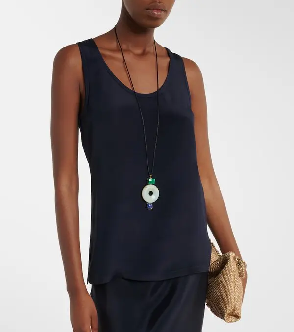 Max Mara Silk Crêpe De Chine Tank Top - Blue