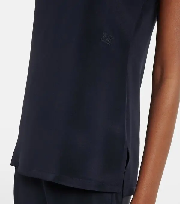 Max Mara Silk Crêpe De Chine Tank Top - Blue
