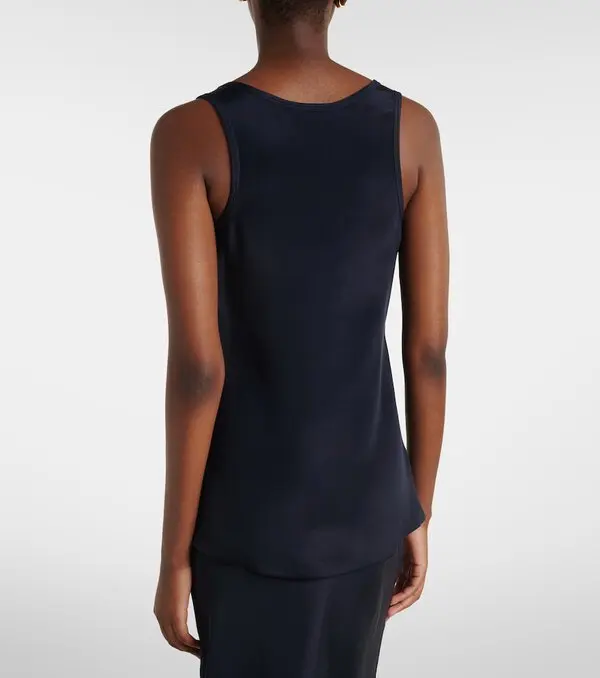 Max Mara Silk Crêpe De Chine Tank Top - Blue