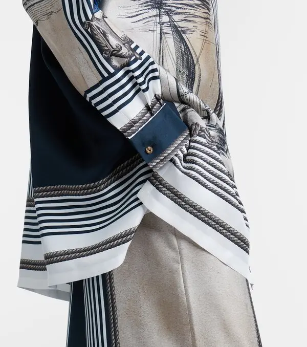 Max Mara Oversized Printed Silk Twill Shirt