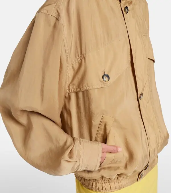Saint Laurent Oversized Blouson Jacket In Cupro
