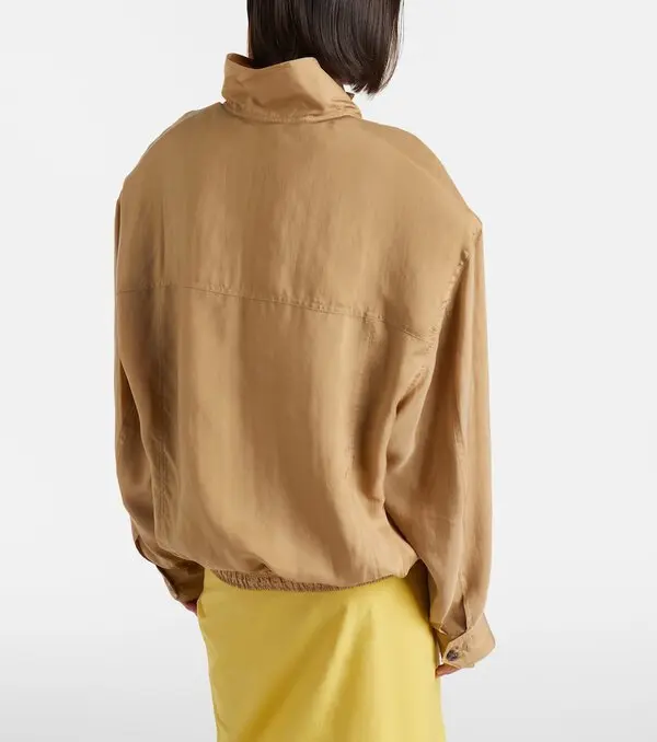 Saint Laurent Oversized Blouson Jacket In Cupro