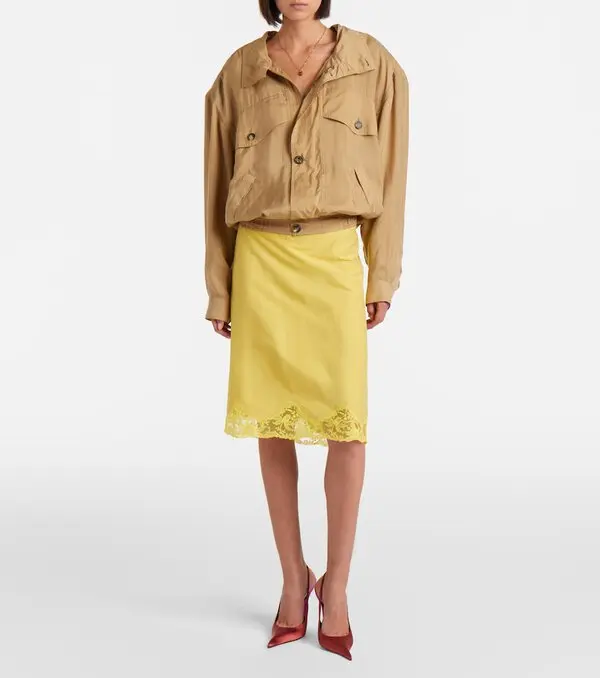 Saint Laurent Oversized Blouson Jacket In Cupro