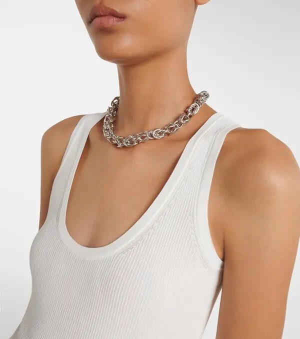 Max Mara Ribbed-knit Jersey Tank Top - White