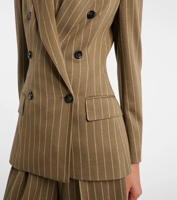 Max Mara Balta Pinstripe Double-breasted Blazer - Brown