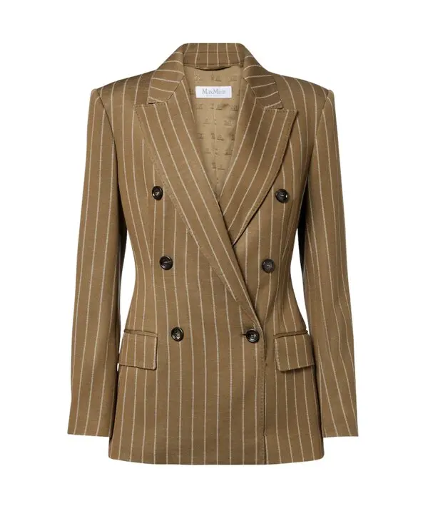 Max Mara Balta Pinstripe Double-breasted Blazer - Brown