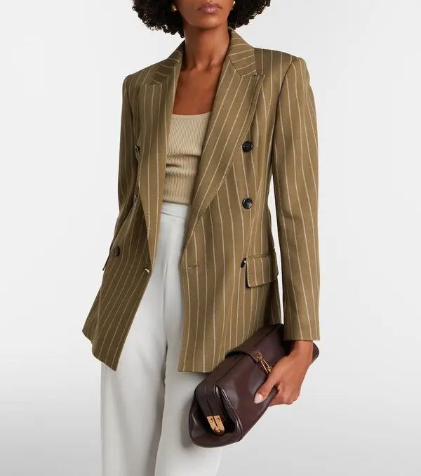 Max Mara Balta Pinstripe Double-breasted Blazer - Brown