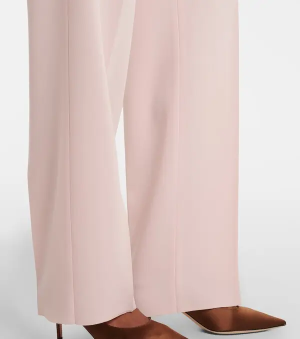Max Mara Pleated Cady Straight Leg Trousers - Pink
