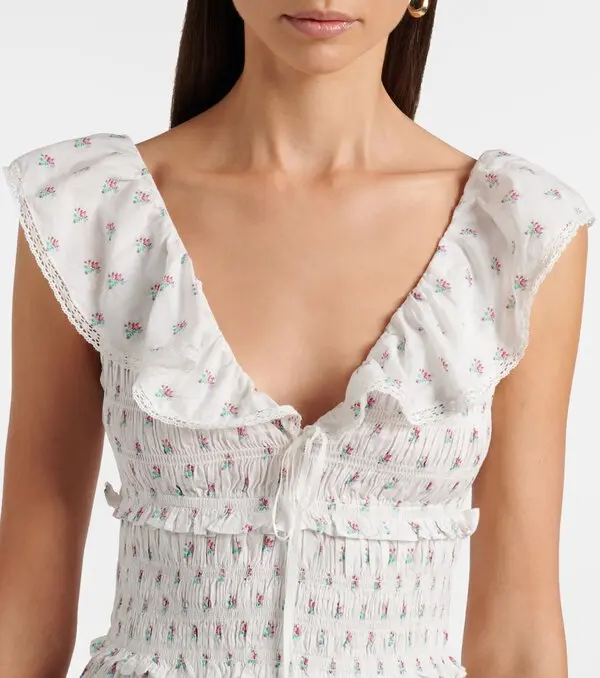 DÔEN Sorina Floral Cotton Midi Dress - Multicoloured