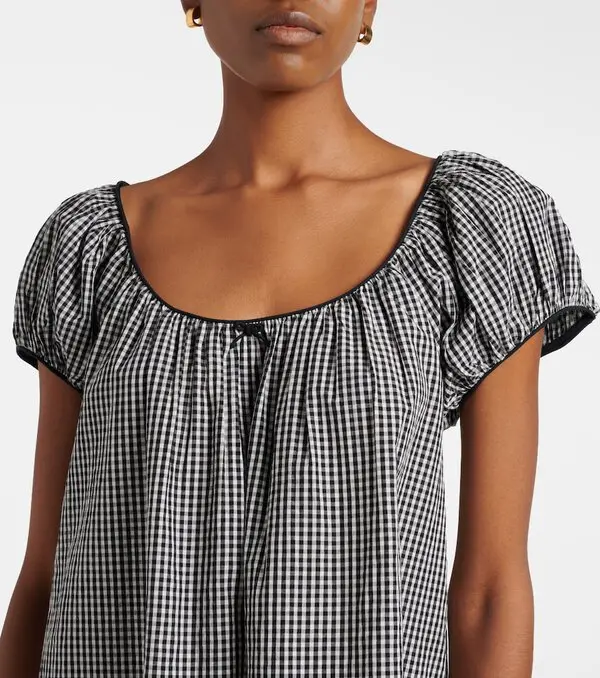 DÔEN Julia Gingham Cotton Poplin Minidress