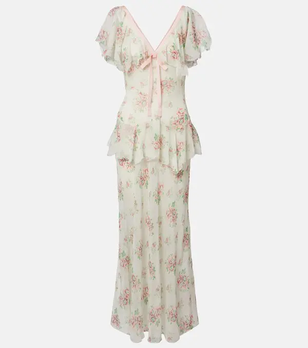 DÔEN Amelisse Floral Silk Georgette Maxi Dress - Multicoloured