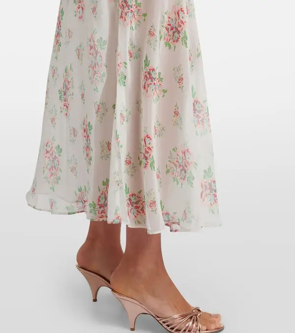 DÔEN Amelisse Floral Silk Georgette Maxi Dress