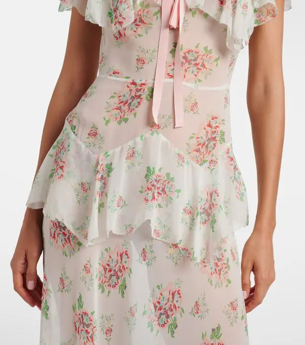 DÔEN Amelisse Floral Silk Georgette Maxi Dress