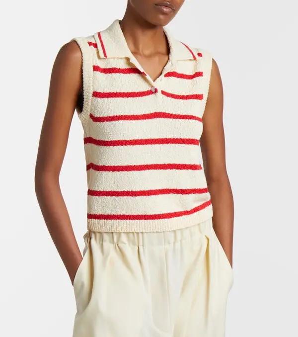 Altuzarra Elmer Striped Cotton-blend Sleeveless Shirt