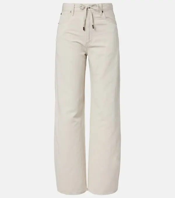 FRAME Off Duty Drawstring Wide-leg Jeans In Natural Ecru - Beige