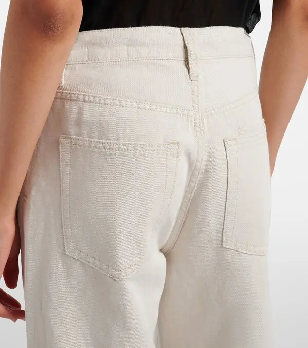 FRAME Off Duty Drawstring Wide-leg Jeans In Natural Ecru - Beige
