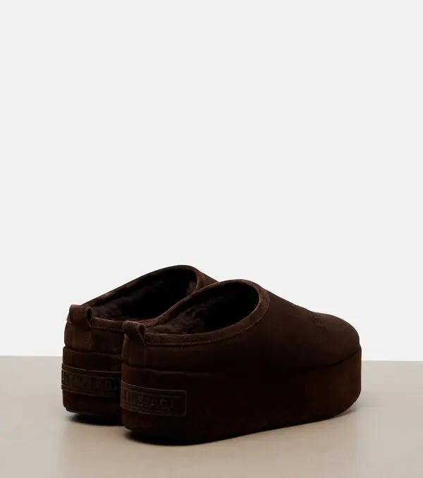 Balenciaga Alaska Suede Platform Mules - Brown