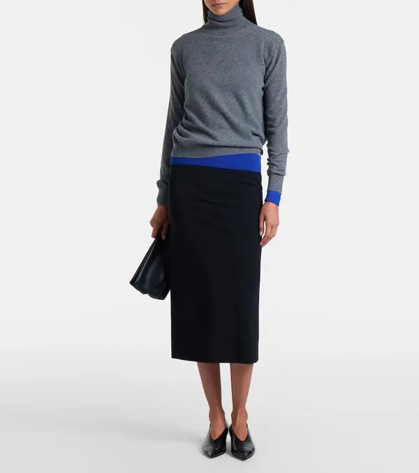 JIL SANDER Wool And Cashmere Turtleneck Sweater - Grey