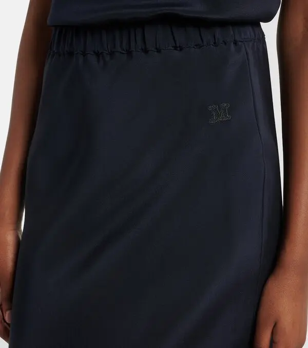 Max Mara Sospiro Silk Satin Maxi Skirt - Blue