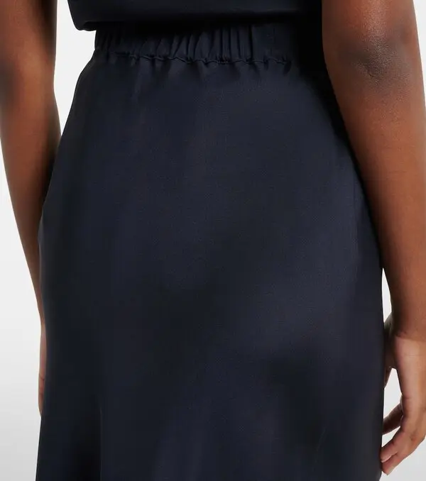Max Mara Sospiro Silk Satin Maxi Skirt - Blue