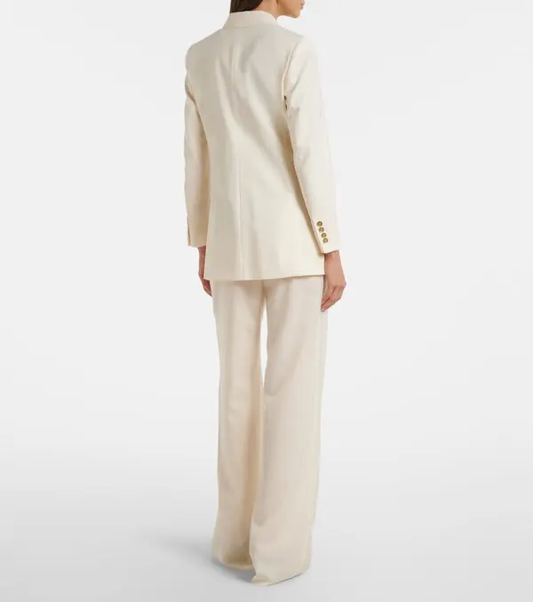 Max Mara Belted Virgin Wool Wide-leg Pants