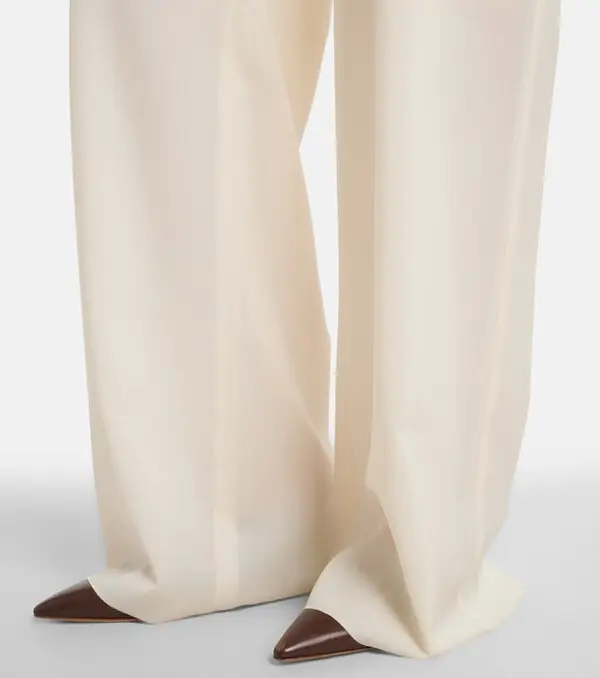 Max Mara Belted Virgin Wool Wide-leg Pants