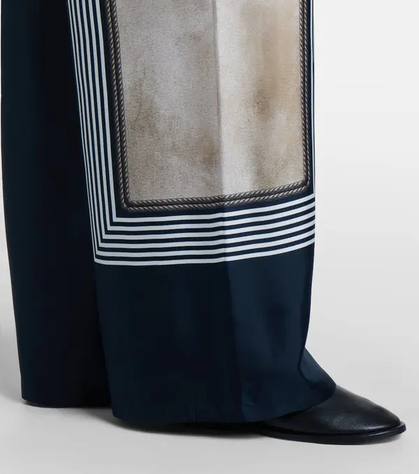 Max Mara Printed Silk Palazzo Pants