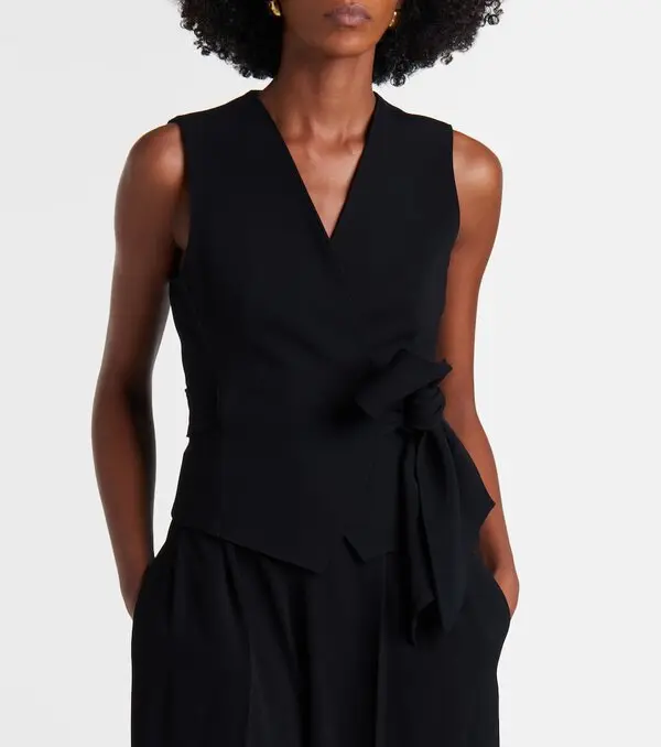 Max Mara Cady Wrap Top - Black