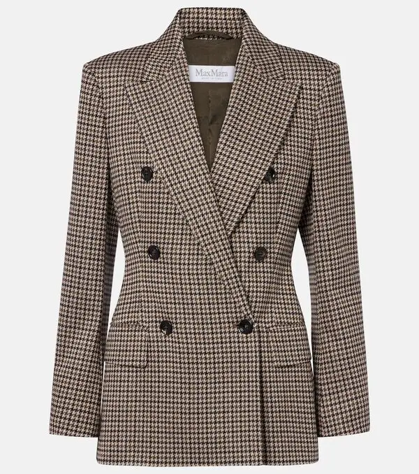 Max Mara Houndstooth Double-breasted Blazer
