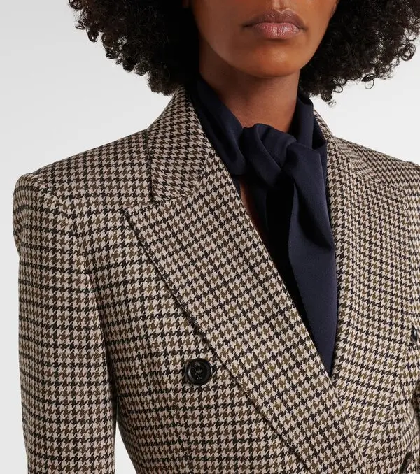 Max Mara Houndstooth Double-breasted Blazer