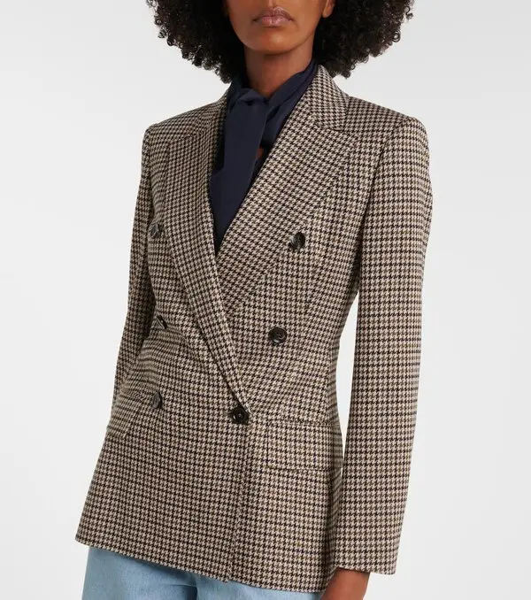 Max Mara Houndstooth Double-breasted Blazer