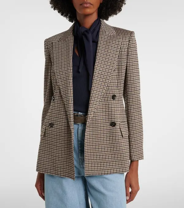 Max Mara Houndstooth Double-breasted Blazer