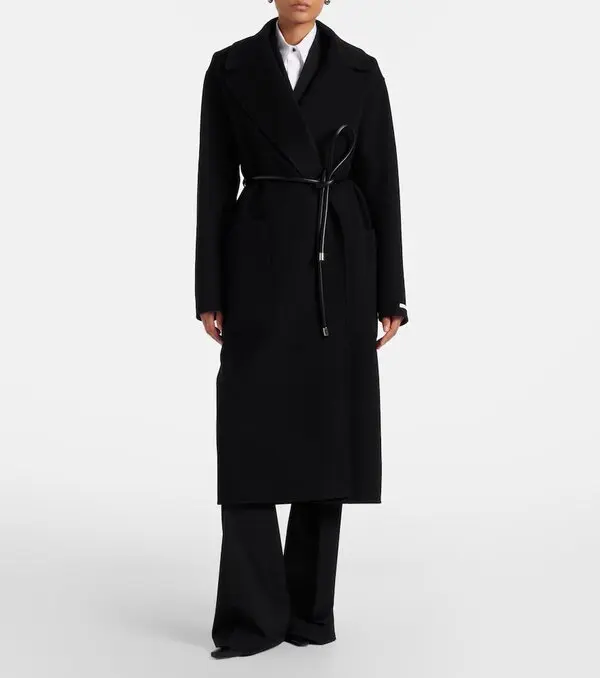 Sportmax Belted Virgin Wool Wrap Coat