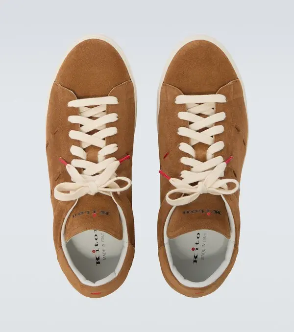Kiton Suede Lace-up Sneakers - Brown