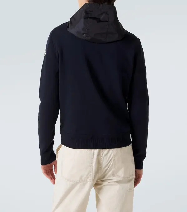 Moncler Tricot Hooded Cotton-blend Jacket