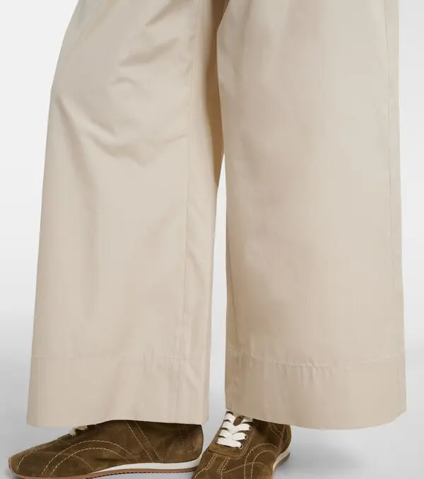 Max Mara Cotton Poplin Wide-leg Pants