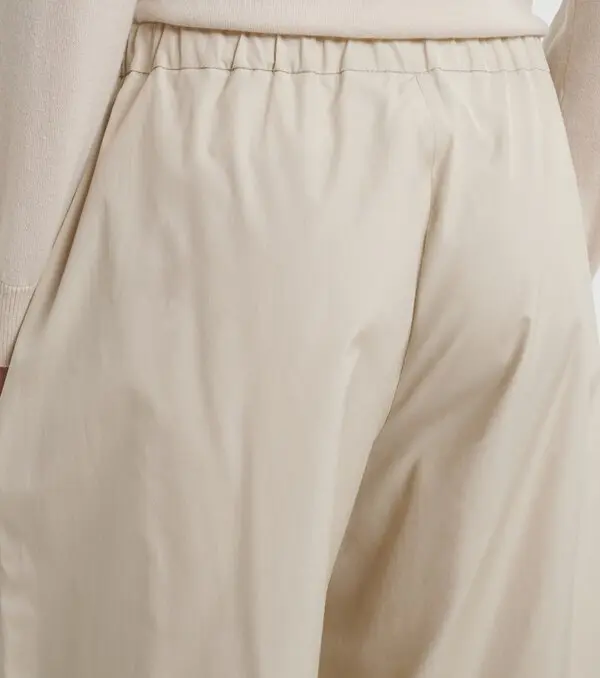 Max Mara Cotton Poplin Wide-leg Pants