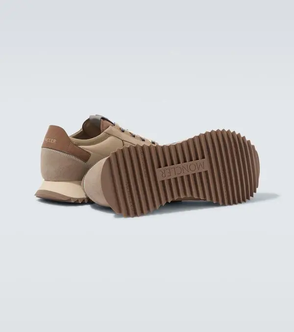 Moncler Pacey2 Suede-trimmed Sneakers - Beige