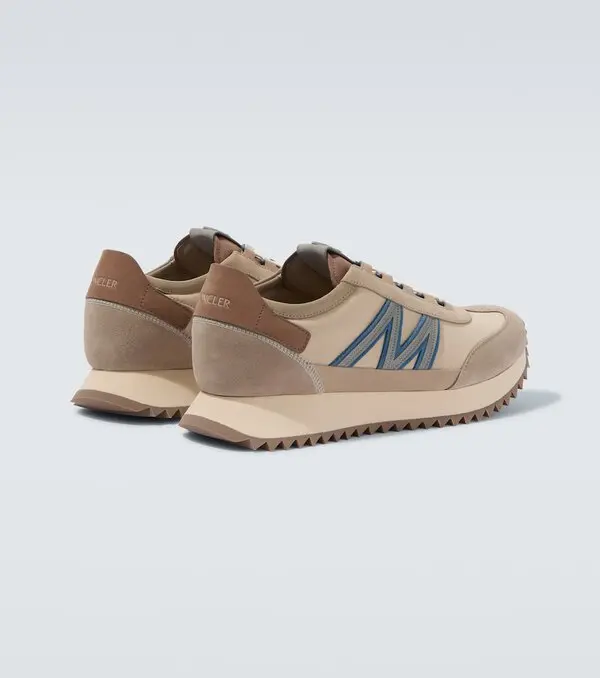 Moncler Pacey2 Suede-trimmed Sneakers - Beige