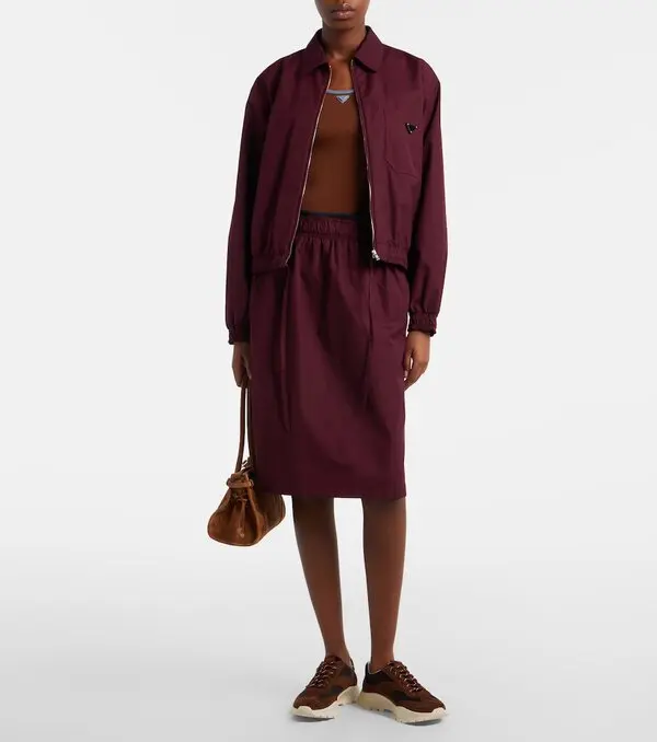 Prada Suede And Fabric Lace-up Sneakers - Brown