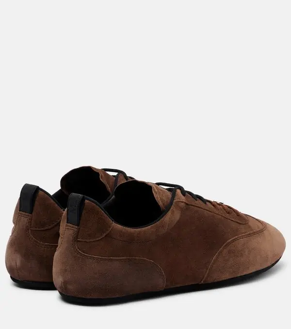 Max Mara Suede Lace-up Sneakers - Brown