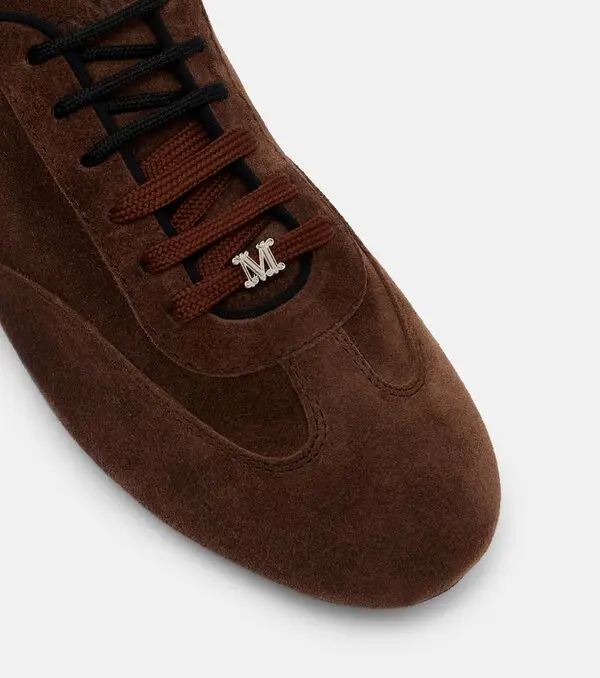 Max Mara Suede Lace-up Sneakers - Brown