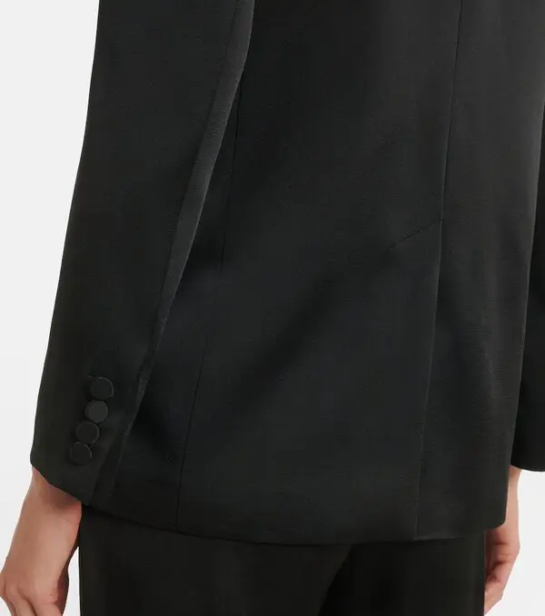 Max Mara Arca Double-breasted Satin Blazer - Black