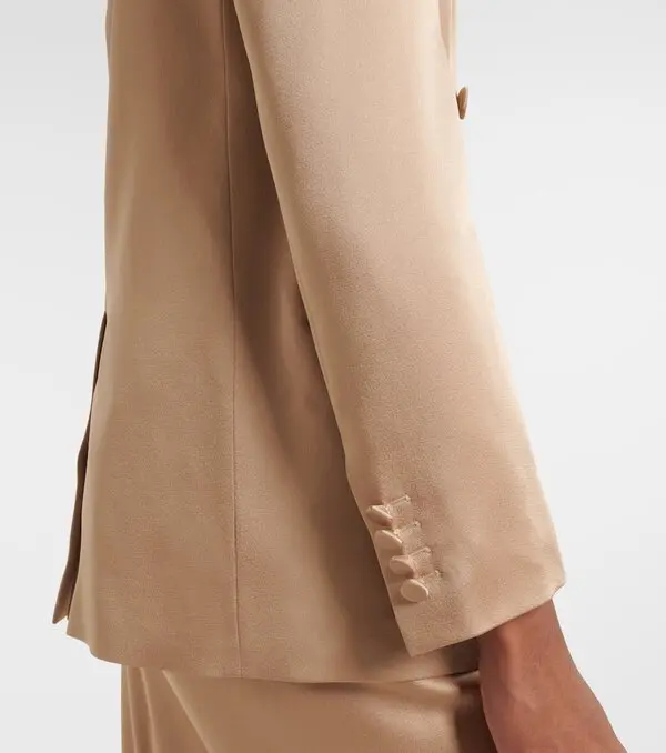 Max Mara Arca Satin Double-breasted Blazer - Gold