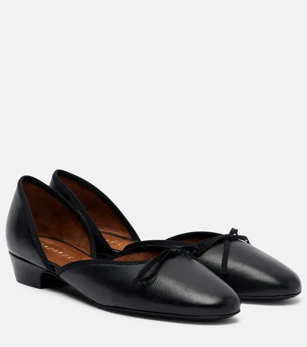 HERBERT LEVINE Leather Ballet Flats - Black