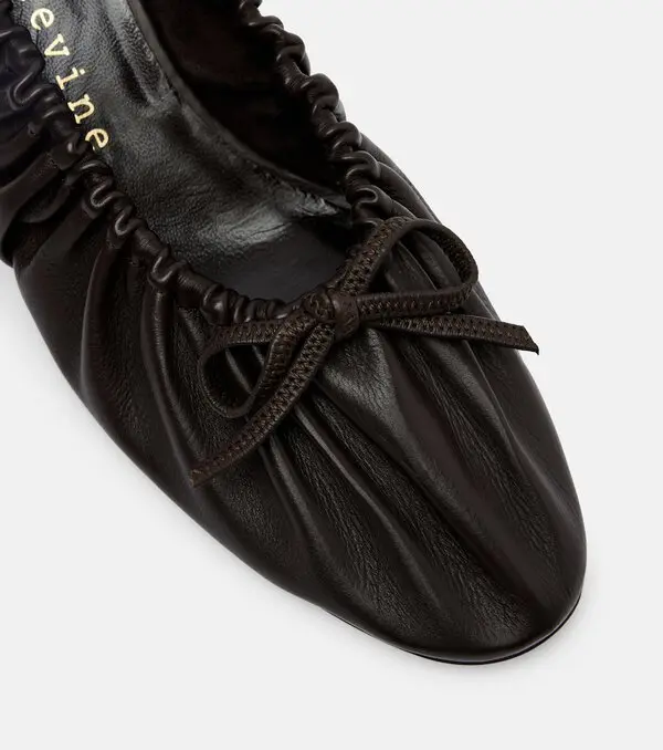 HERBERT LEVINE Gather Around Ruched Leather Pumps